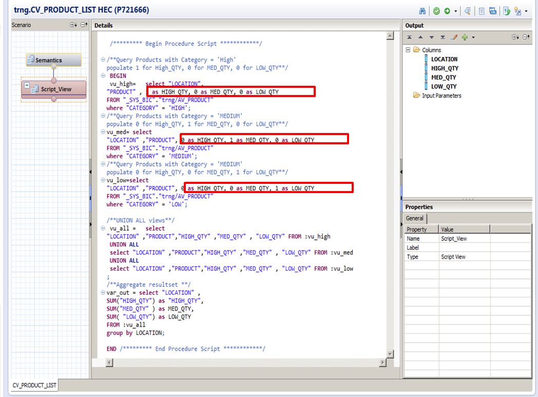 Transposing Rows To Columns Using Calculation View